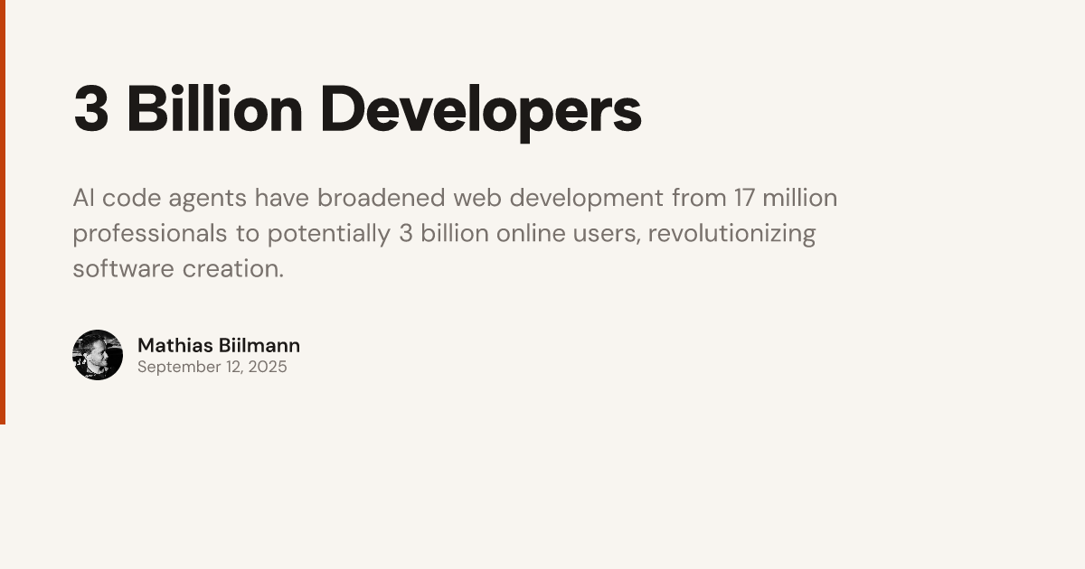 3 Billion Developers