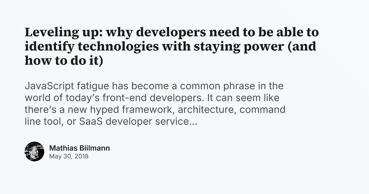 Leveling Up Why Developers Need To Be Able To Identify Technologies 7963